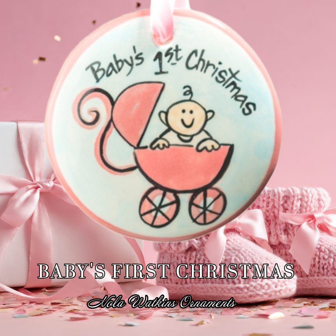 Baby's First Christmas Pink Buggy