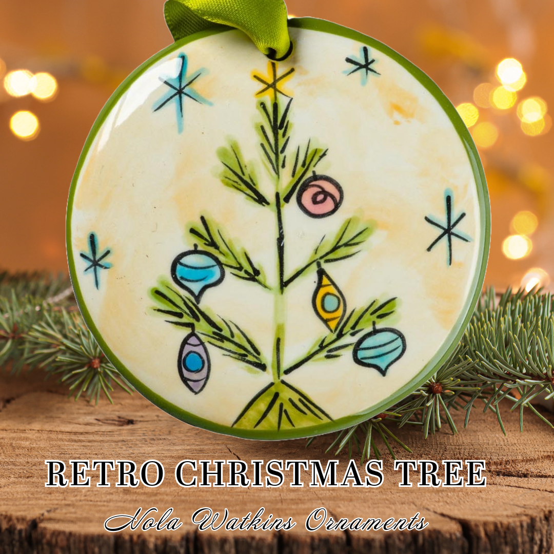 Retro Ornament Tree Ornament | Hand-Painted Vintage Christmas | Nola ...