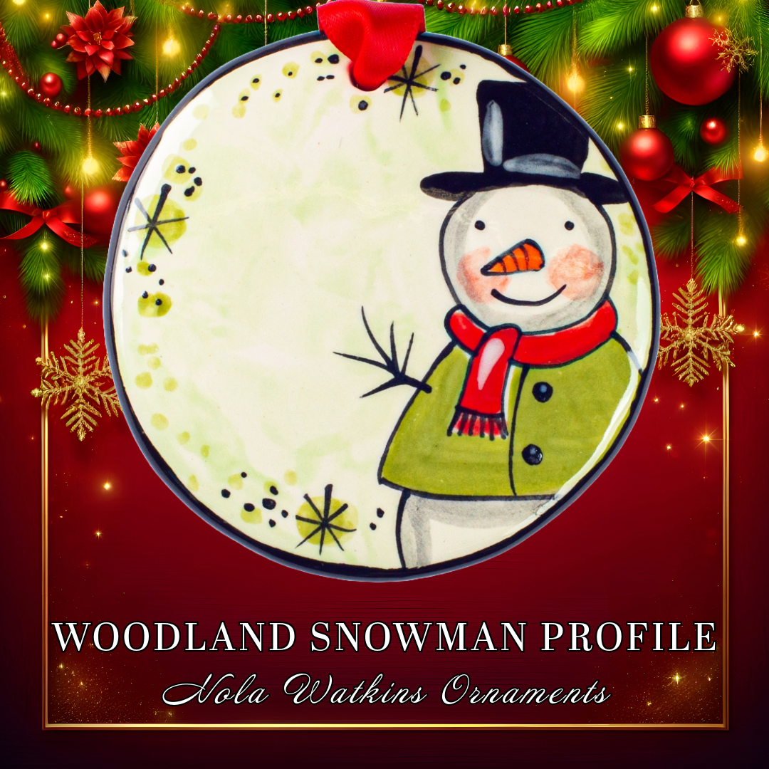 Woodland Snowman Profile Ornament | Hand-Painted Christmas Keepsake ...